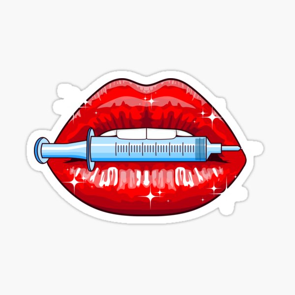 "Plastic Surgery Meme Botox Filler Surgeon Fun Injection Lips" Sticker ...