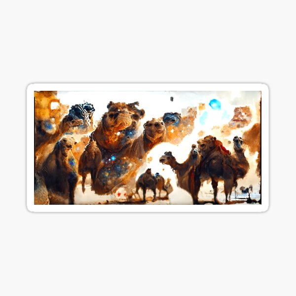 "Space Camels" Sticker for Sale by 0belisk | Redbubble