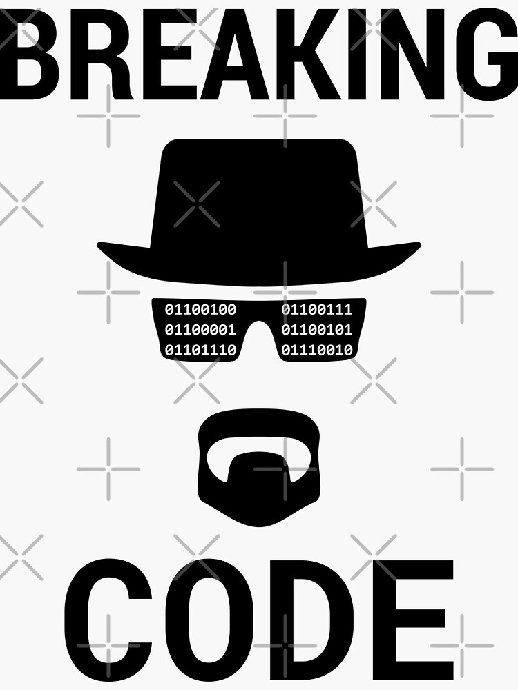 "Breaking Code - Black Design for Computer Security Hackers" Sticker ...