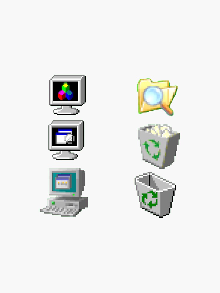 "Windows 95 Icon Pack" Sticker for Sale by Peeshes | Redbubble