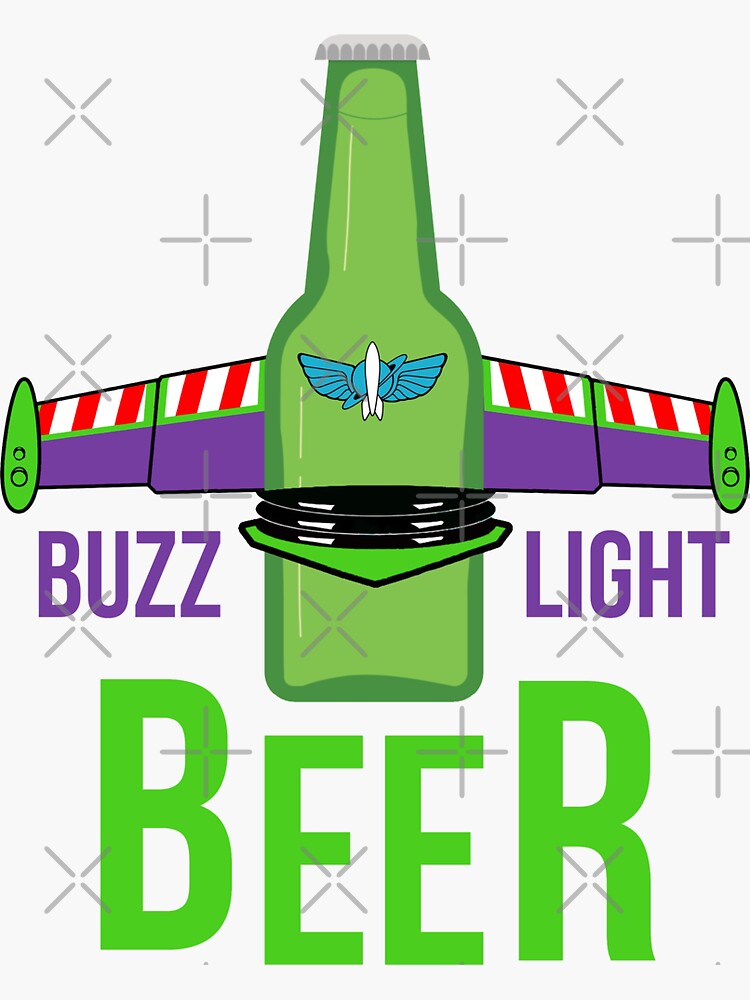 "BUZZ LIGHT BEER" Sticker for Sale by Aleksander37 | Redbubble