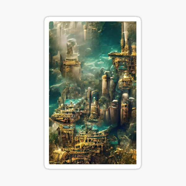 "The Lost City of Atlantis" Sticker for Sale by InnerLayersArt | Redbubble