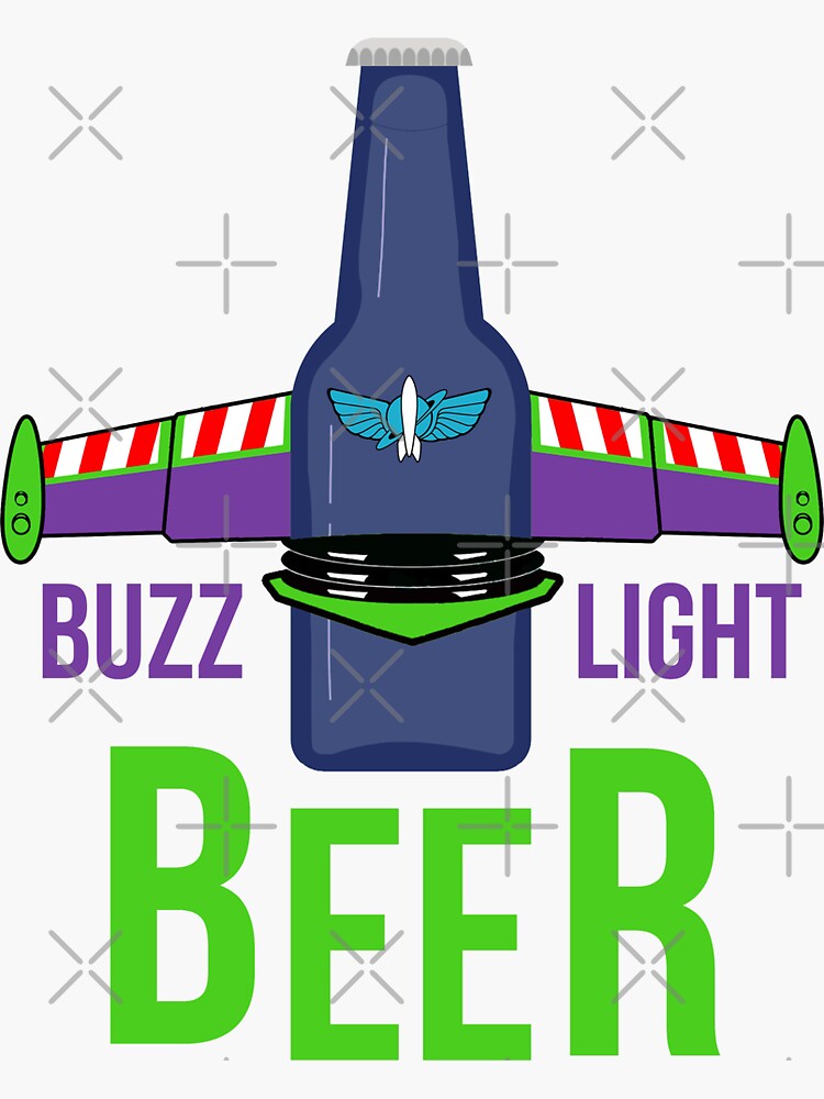 "BUZZ LIGHT BEER" Sticker for Sale by Aleksander37 | Redbubble
