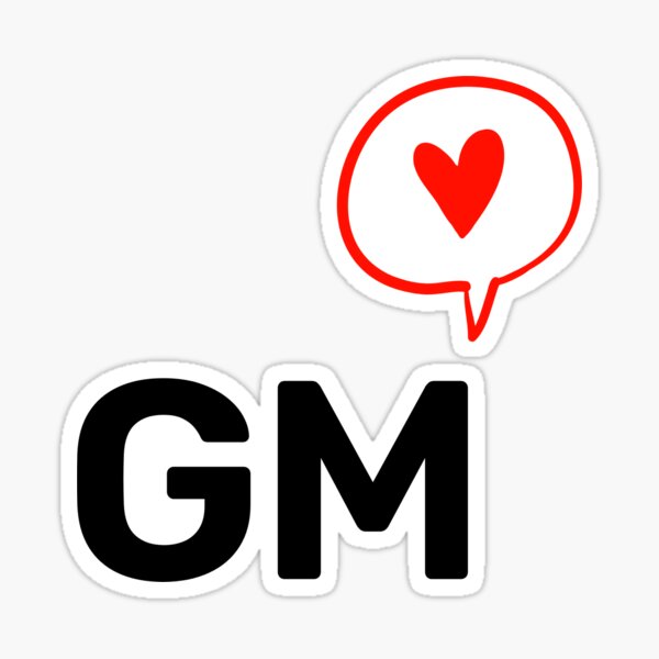 "GM - NFT - Good Morning" Sticker for Sale by thedigitomato | Redbubble