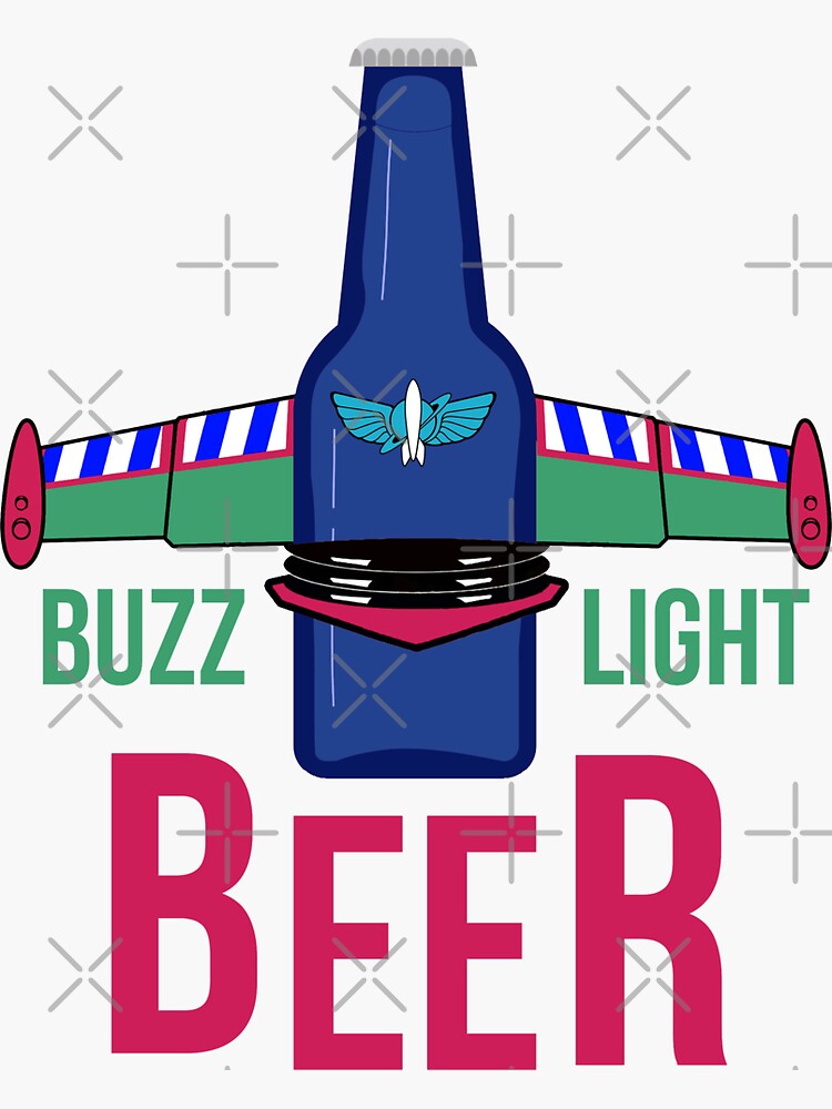 "BUZZ LIGHT BEER" Sticker for Sale by Aleksander37 | Redbubble