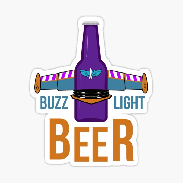 "BUZZ LIGHT BEER" Sticker for Sale by Aleksander37 | Redbubble