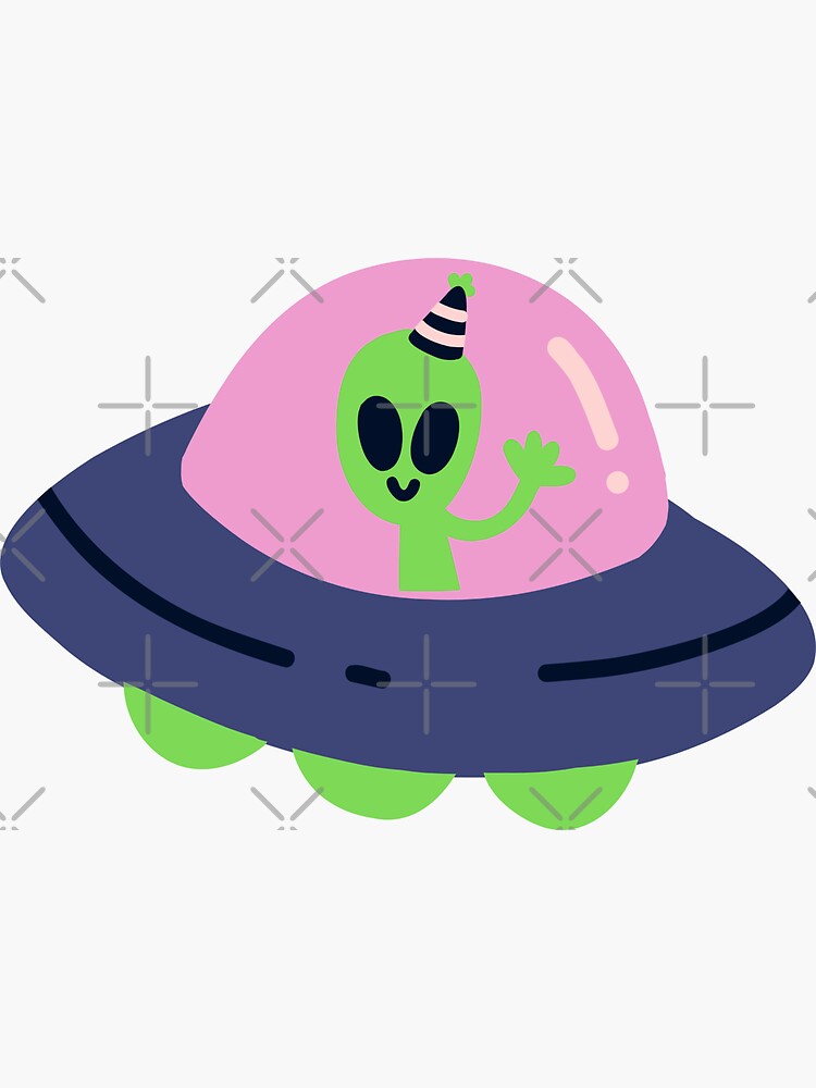 "Alien, Cute, Retro, 90s, Funny, Sci fi, Space, Aliens" Sticker for ...