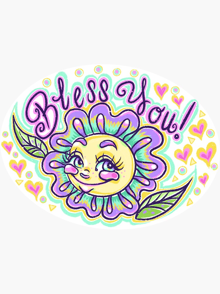 "Bless You!" Sticker for Sale by TanyaADraws | Redbubble