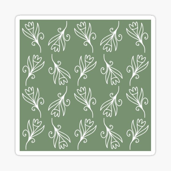 "Sage Green Flower Pattern 1" Sticker for Sale by TheEmilySuzanne ...