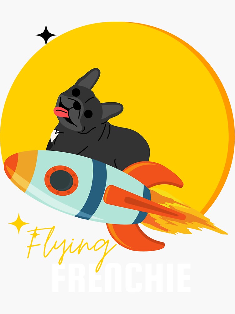 "Flying Frenchie" Sticker for Sale by Furdac | Redbubble