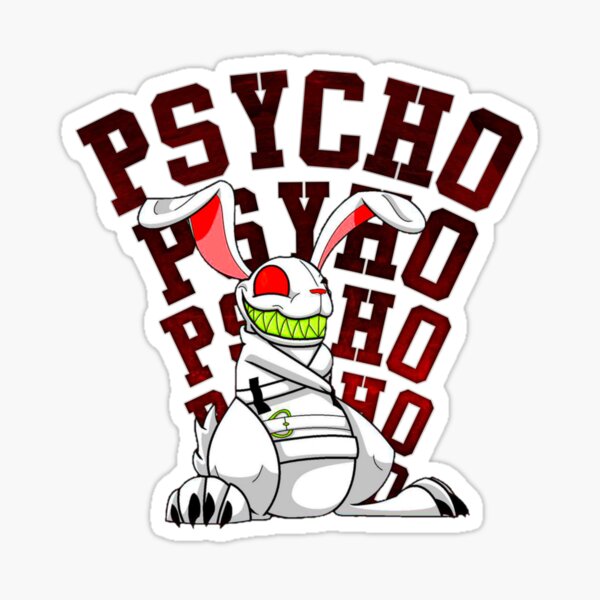 "Psycho bunny Design " Sticker for Sale by BishamontenID | Redbubble