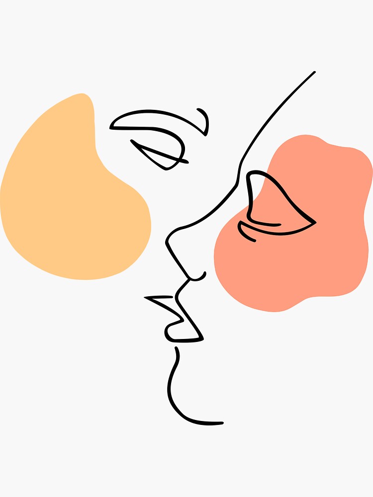"Line Art portrait Women Abstract face" Sticker for Sale by aszka | Redbubble