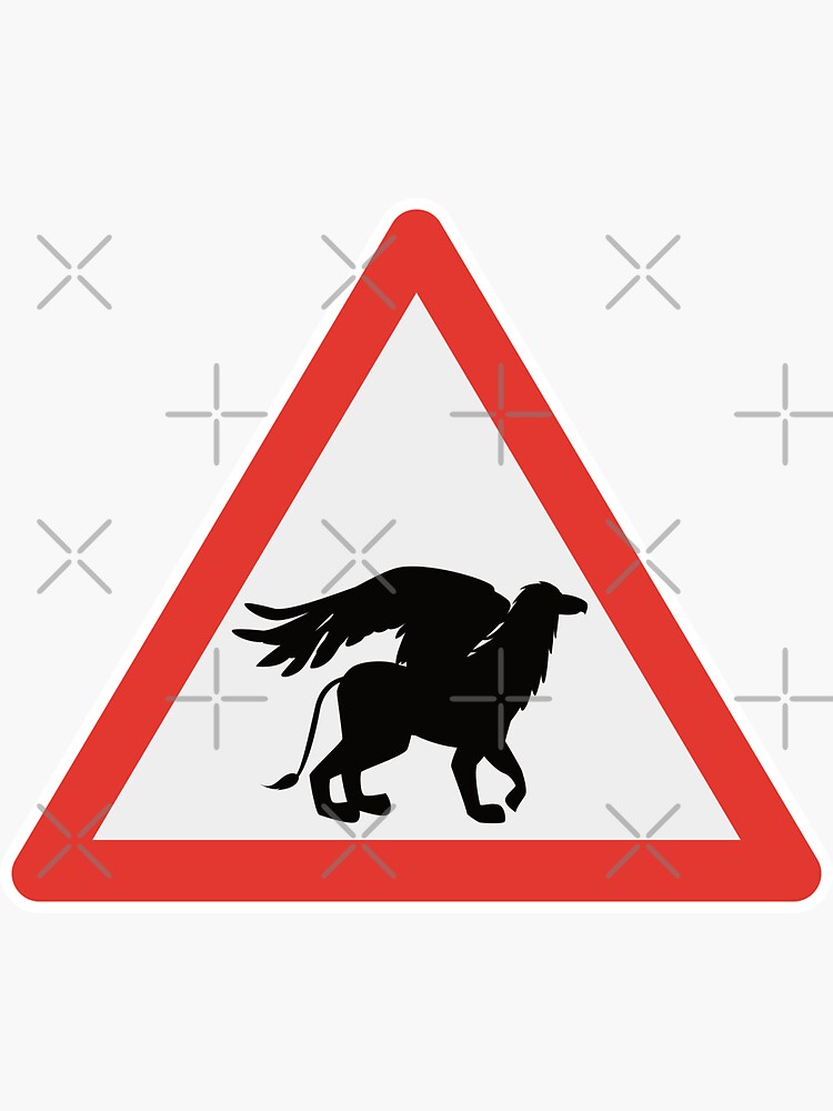 "Griffin Griffon Gryphon Road Sign Mythical" Sticker for Sale by GEEK ...