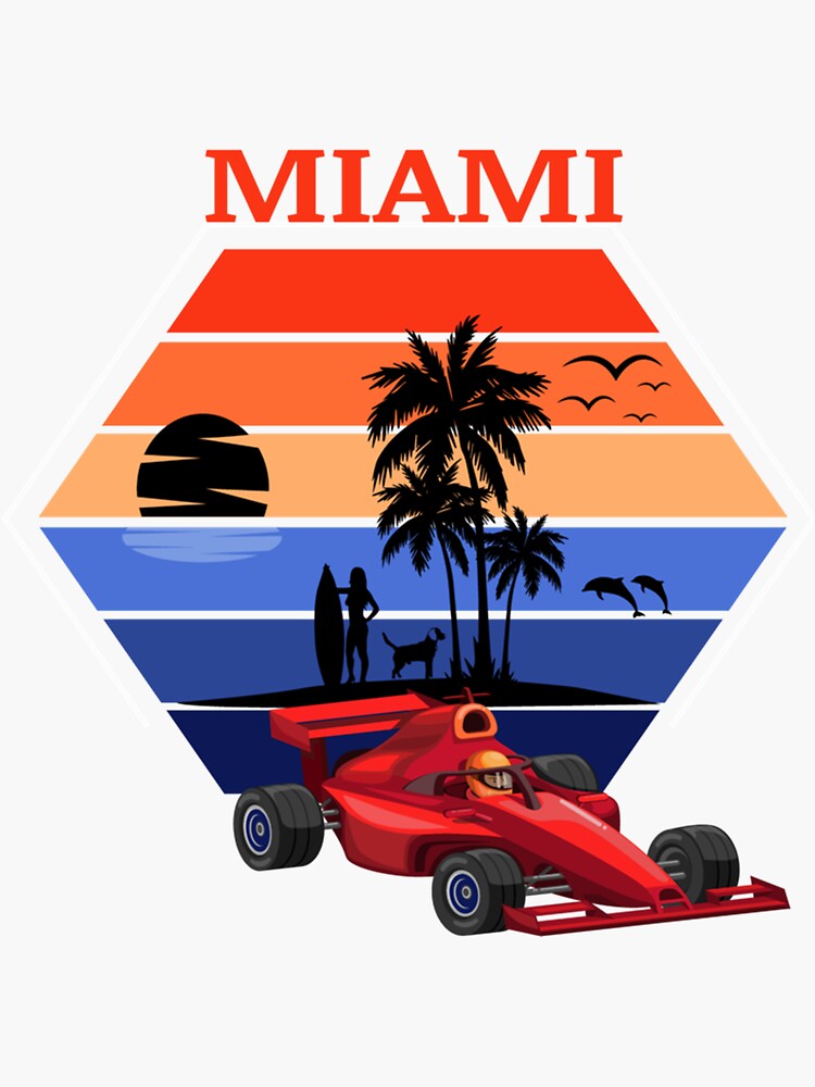 "F 1 Miami Gp Aqua " Sticker for Sale by Berryschmit | Redbubble