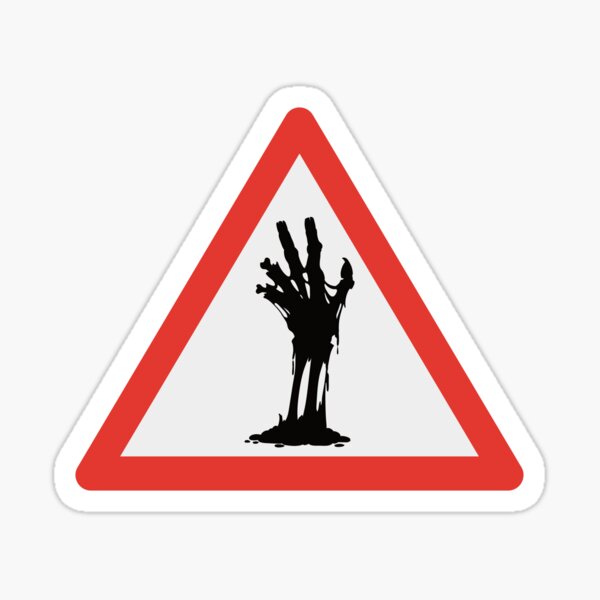 "Zombie Undead Zombies Road Sign Halloween" Sticker for Sale by GEEK ...