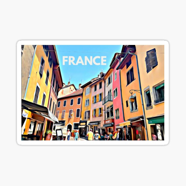 "Travel Annecy France Cartoon " Sticker for Sale by emilyh100328 ...