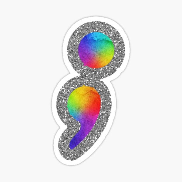 "Rainbow watercolor semicolon " Sticker for Sale by KCAbdelnour | Redbubble