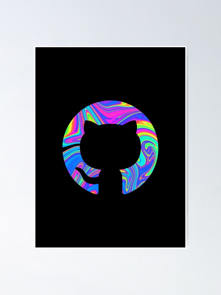 "Psychedelic Github Vaporwave V2" Poster for Sale by designdroplet | Redbubble