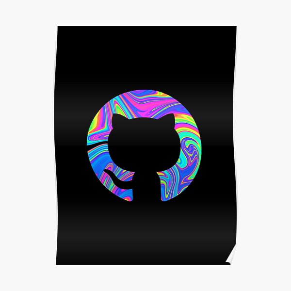 "Psychedelic Github Vaporwave V2" Poster for Sale by designdroplet | Redbubble