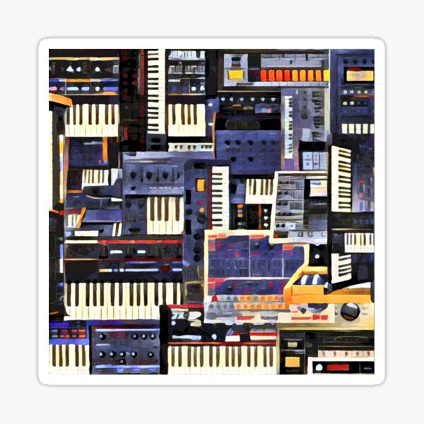 "Synthesizer Lover Artwork" Sticker for Sale by mewzeek-T | Redbubble