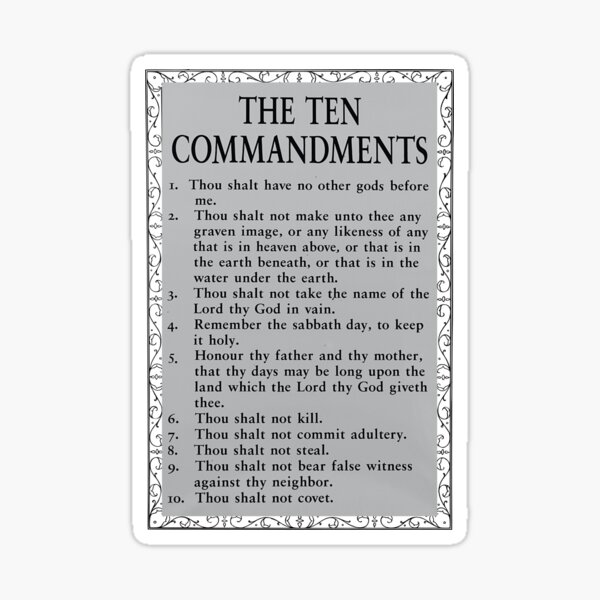 "The Ten Commandments" Sticker for Sale by Kingandi | Redbubble