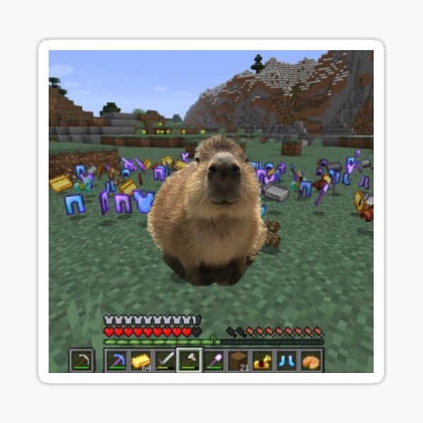"Minecraft Capybara" Sticker for Sale by michelles2321 | Redbubble