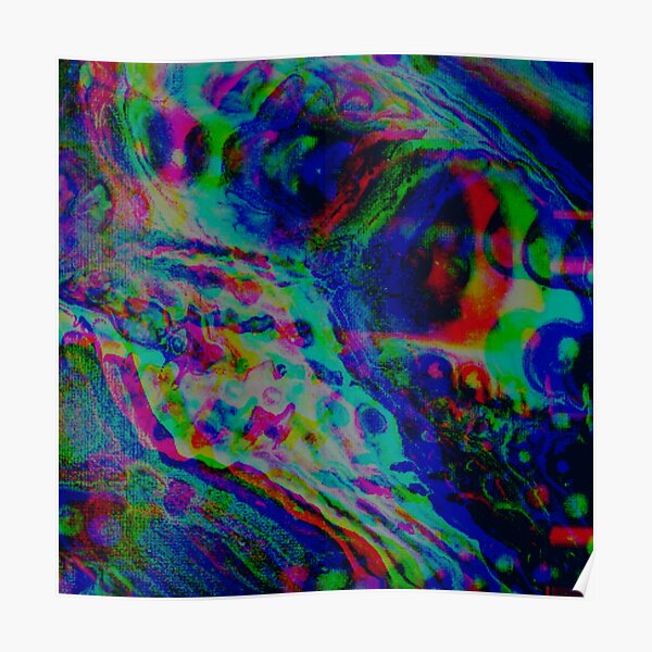 "Psychedelic Glitch RGB Trippy Liquid Art Acrylic Liquid Drip Art ...