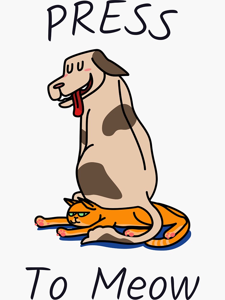 "Press O To Meow" Sticker for Sale by PerfectChoise | Redbubble