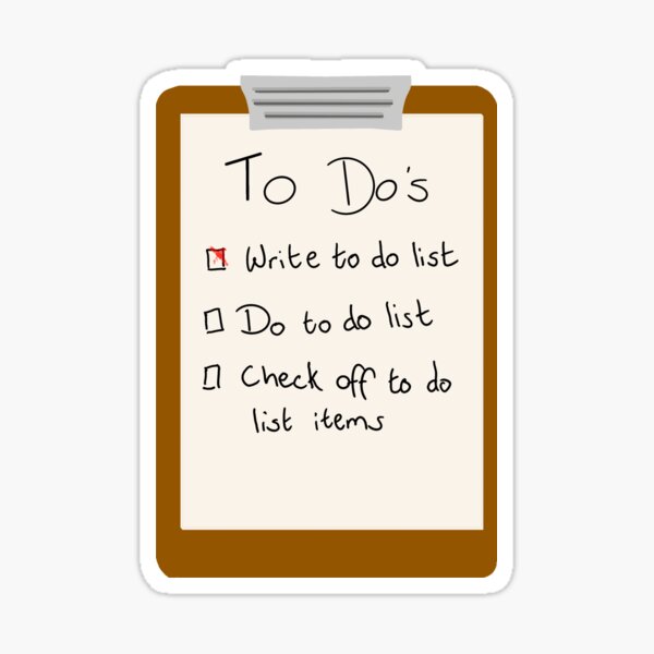"To do list" Sticker for Sale by justNickoli | Redbubble