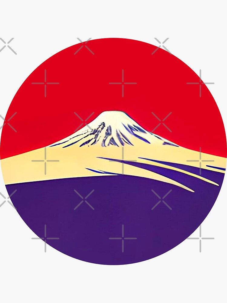 "Vintage Mount Fuji Japan" Sticker for Sale by CattlettArt | Redbubble