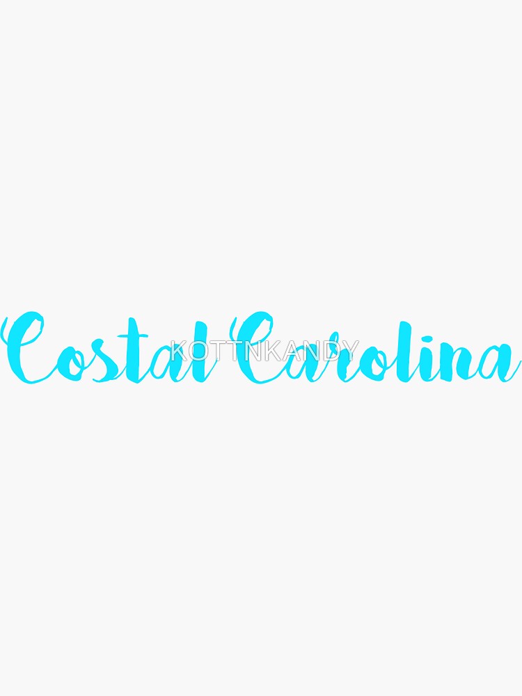 "COASTAL CAROLINA CURSIVE SCRIPT UNI STICKER" Sticker for Sale by ...