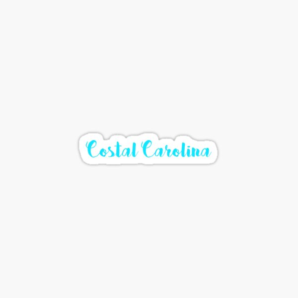 "COASTAL CAROLINA CURSIVE SCRIPT UNI STICKER" Sticker for Sale by ...