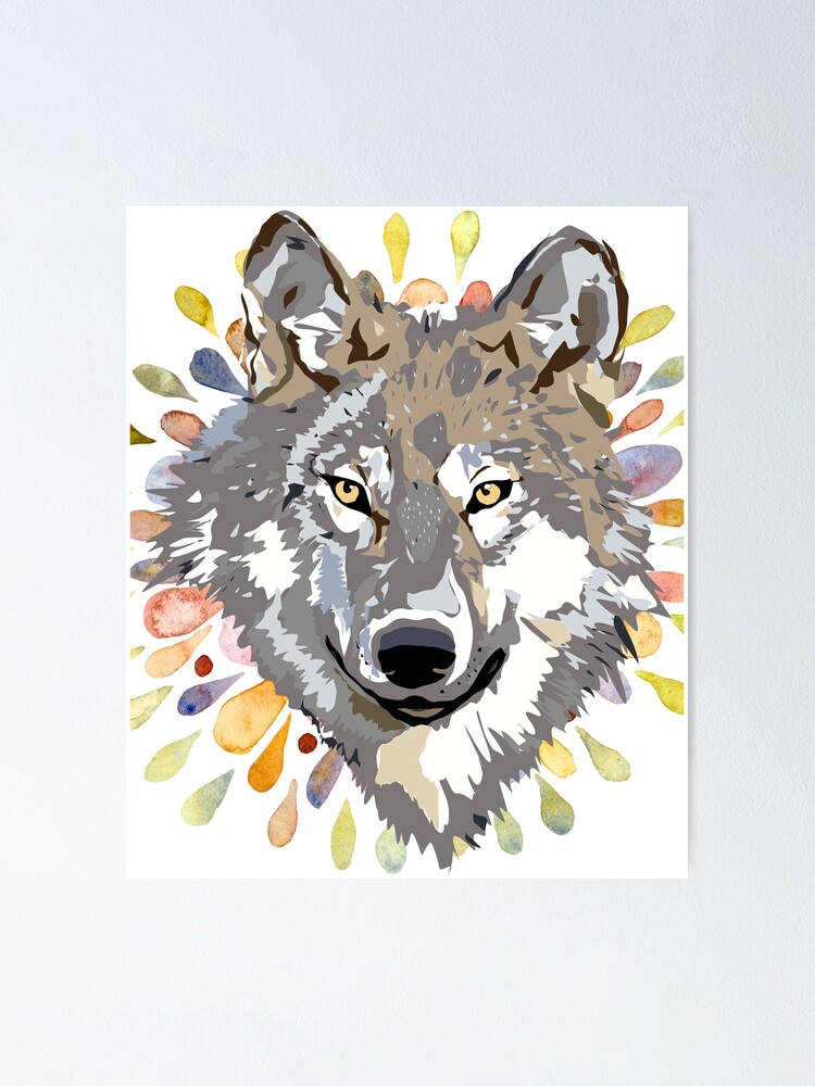 "Wolf, Gray wolf " Poster for Sale by HaneenSh | Redbubble