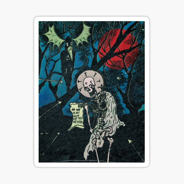 "Persecution of the born again skeleton (alt edit)" Sticker for Sale by ...