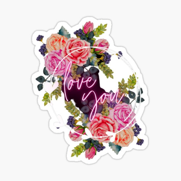 "Love you with Flowers and roses" Sticker for Sale by DesignLanding ...
