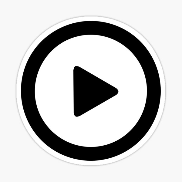 "Play Button" Sticker for Sale by Domsys | Redbubble
