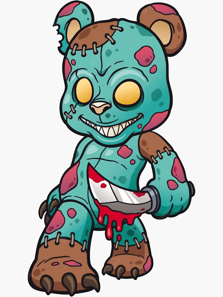 "Monster Teddy Bear" Sticker for Sale by MonsterDezigns | Redbubble