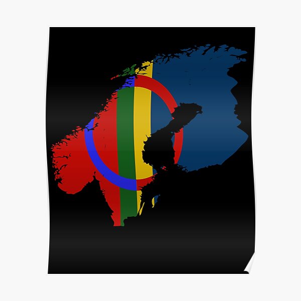 Póster «Mapa sami, bandera sami, la bandera de Sápmi, la bandera del ...