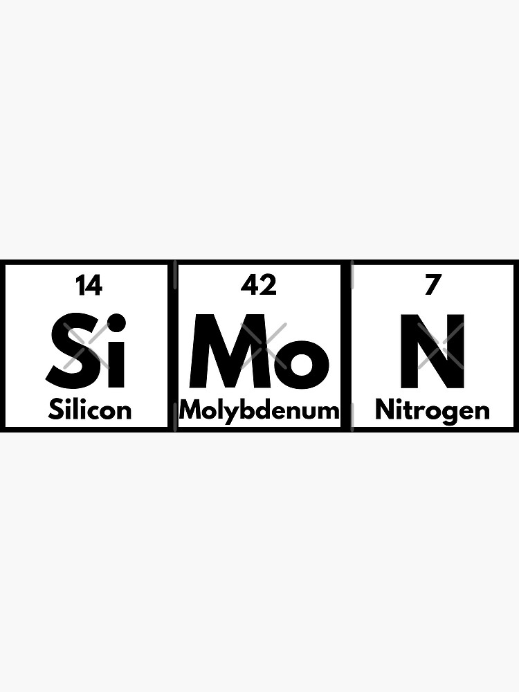 Simon Periodic Table Name Sticker For Sale By PeriodicBliss Redbubble simon-periodic-table-name-sticker-for-sale-by-periodicbliss-redbubble