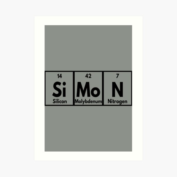 "Simon Periodic Table name" Art Print for Sale by PeriodicBliss | Redbubble