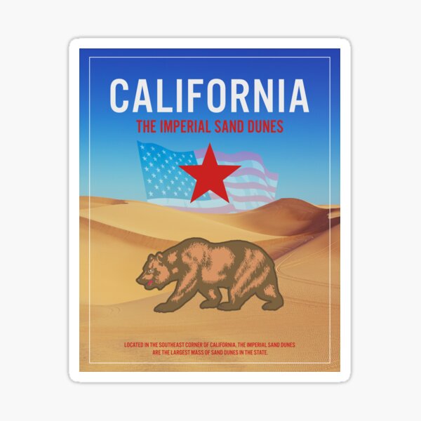 "California the Imperial Sands" Sticker for Sale by i7Creative | Redbubble