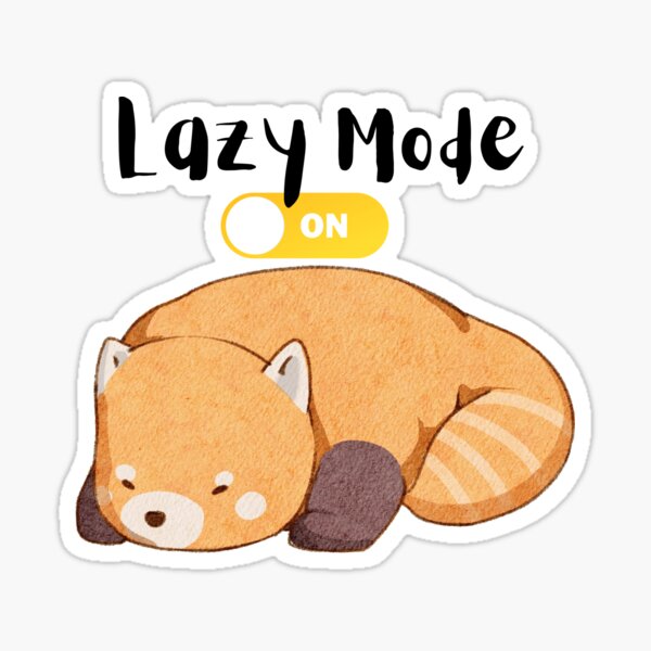 Cute Red Panda Lazy Mode On Sticker For Sale By Aakai Redbubble