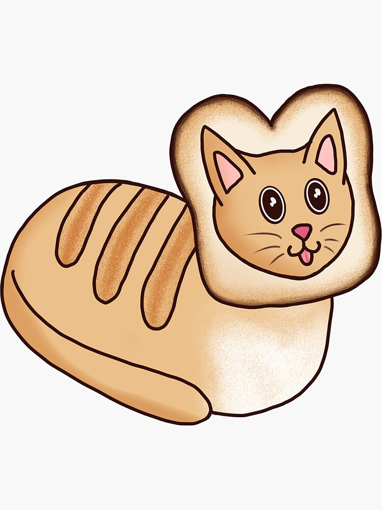 "Toast Cat Loaf" Sticker for Sale by Fluffyllama7 | Redbubble