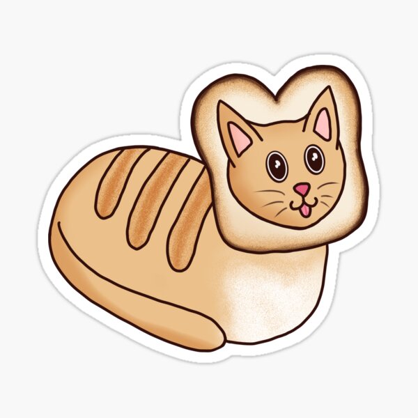"Toast Cat Loaf" Sticker for Sale by Fluffyllama7 | Redbubble