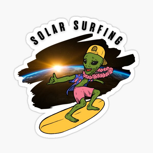 "solar surfing" Sticker for Sale by Soofingscapes | Redbubble