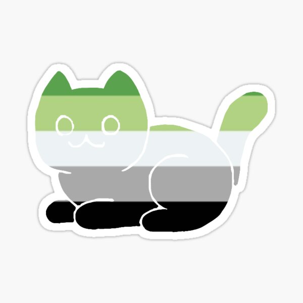 "Aromantic Pride Flag Cat" Sticker for Sale by zoocuties | Redbubble