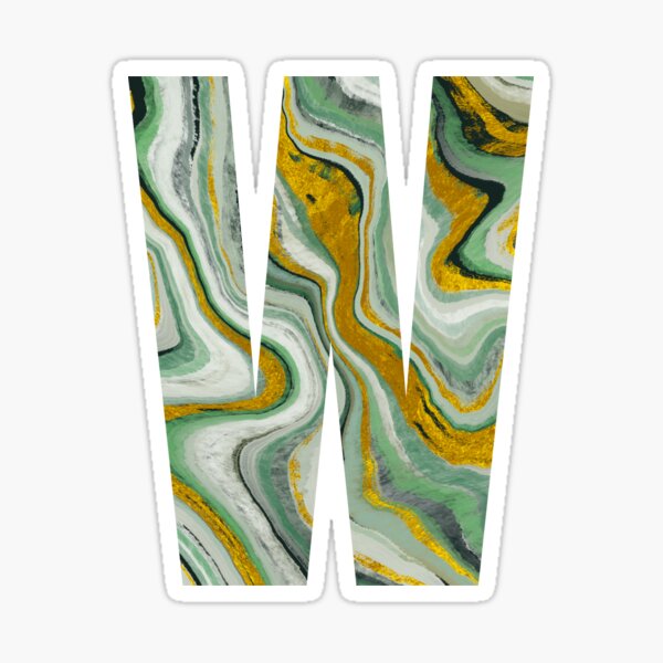 "The Letter W Green Marble Font" Sticker for Sale by smiledeer78 ...
