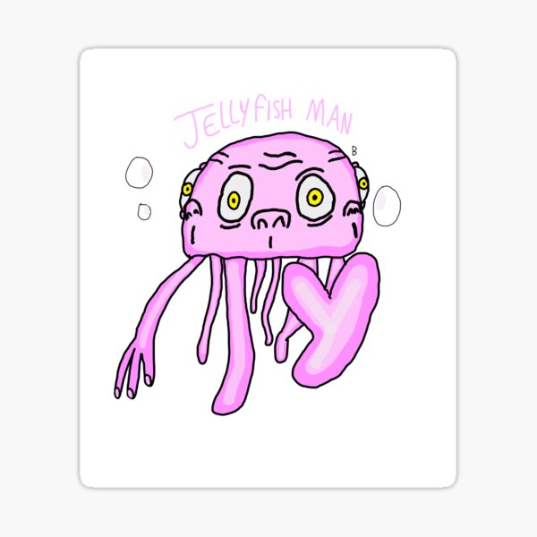 "Jellyfish Man" Sticker for Sale by ToonDoode | Redbubble