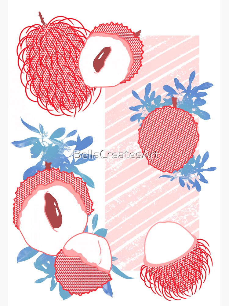 "Rambutan and Lychee" Sticker for Sale by BellaCreatesArt | Redbubble