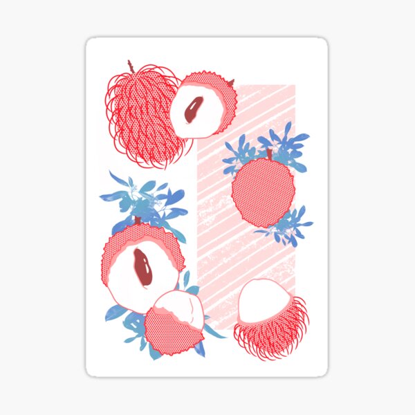 "Rambutan and Lychee" Sticker for Sale by BellaCreatesArt | Redbubble